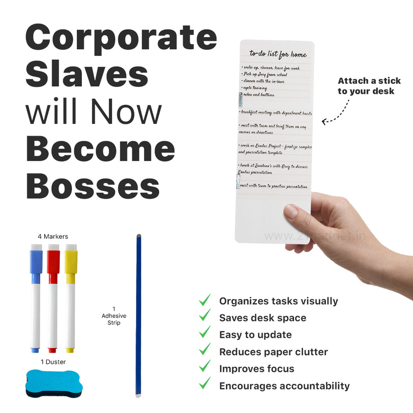 Magnetic Task Board - Reusable Whiteboard for Desk & Office with 3 Dry ...