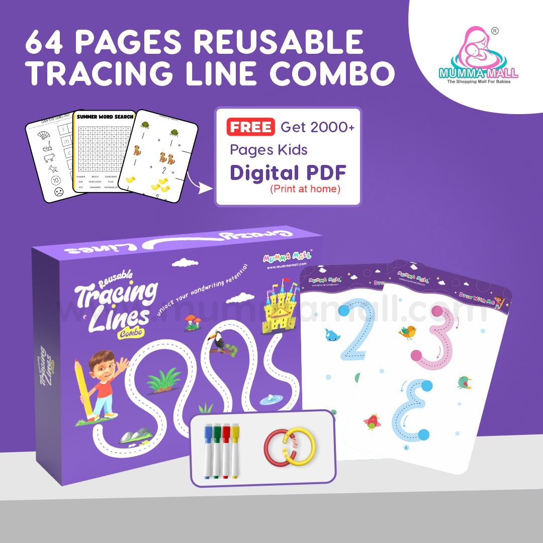 Mumma Mall - Reusable Tracing Book With 64 Pages + FREE Learning 2000 ...