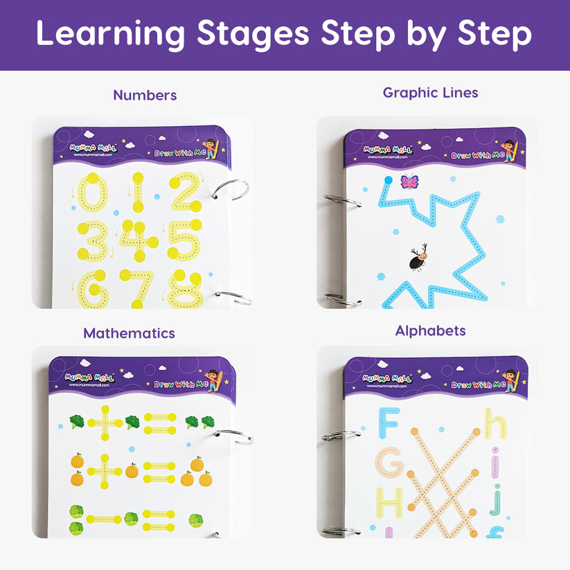 68 Pages Reusable Tracing Line book to improve HAND WRITING For 2+ Yea ...